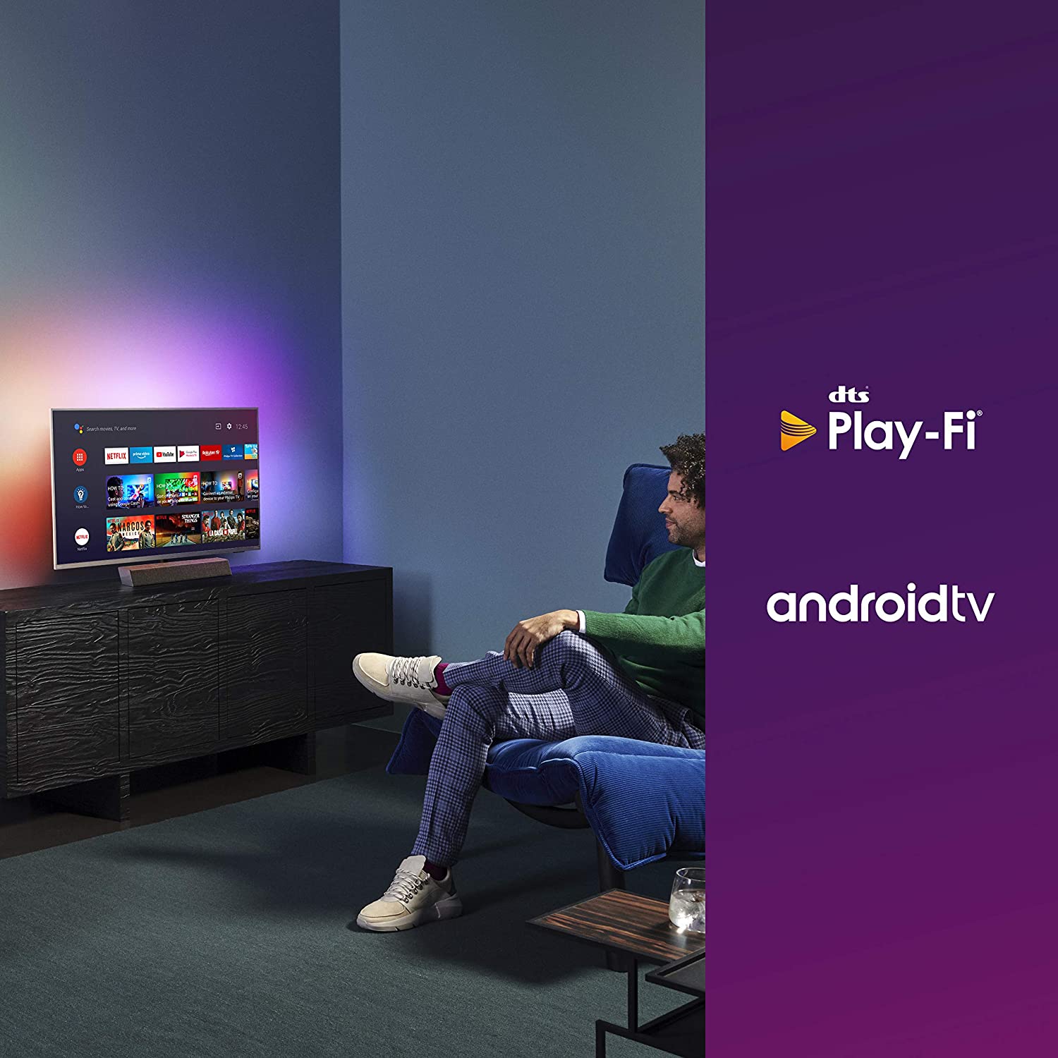 Телевизор Philips TV Android TV 4K UHD със звук Bowers&Wilkins, 108 см ...