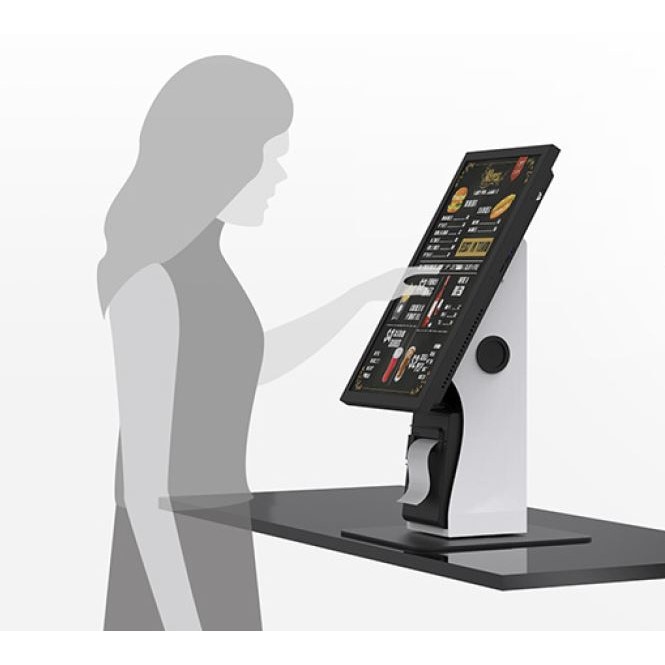 Sistem POS, Kiosk Desk Standing, tip Self Ordering, Metalic, negru, 21. ...