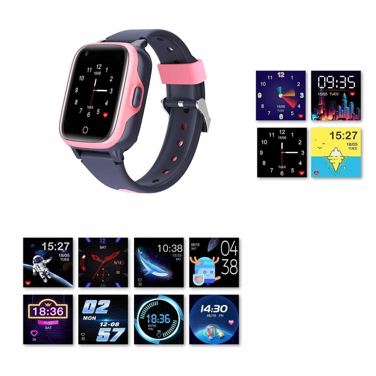 Smartwatch TND Wear Goofy часовник, 4G, за деца, GPS, WiFi, Розов - eMAG.bg