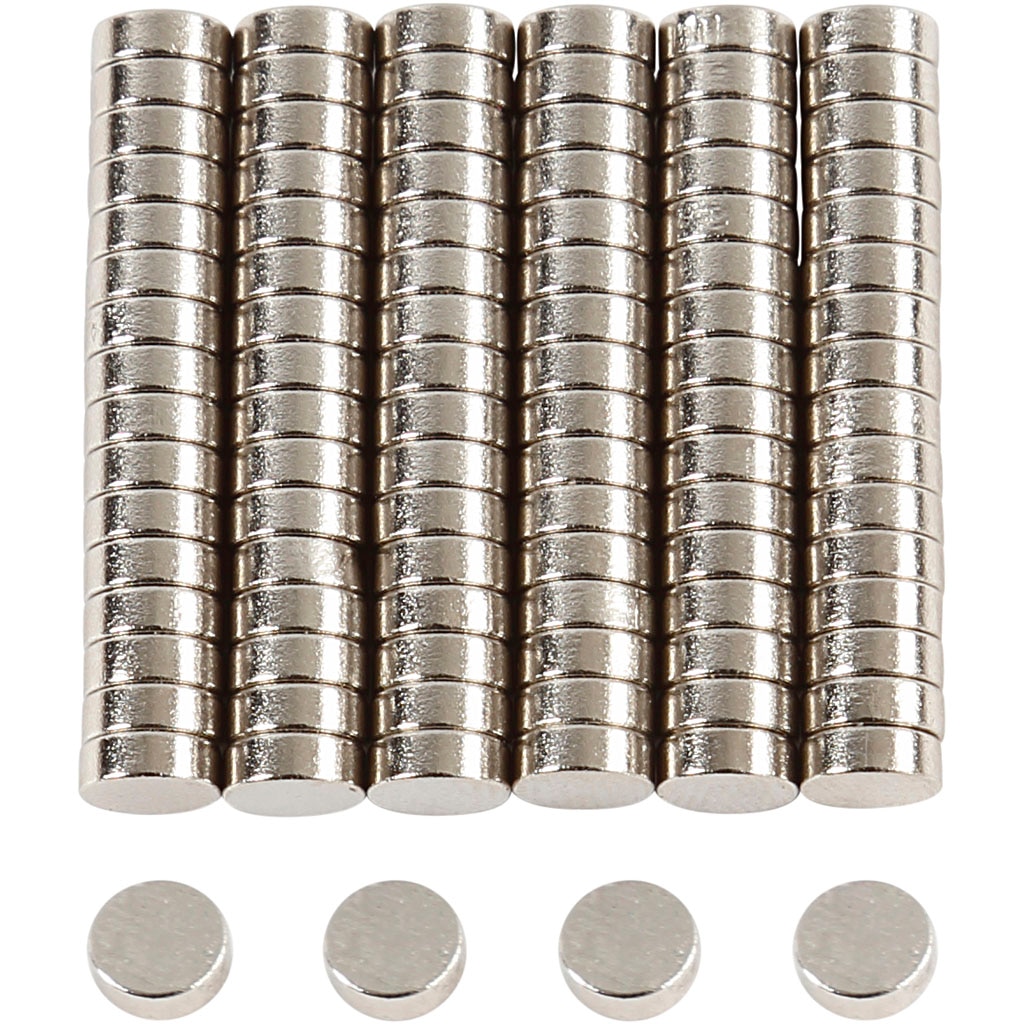 Set 100 magneti, 5 mm, 2 mm - eMAG.ro