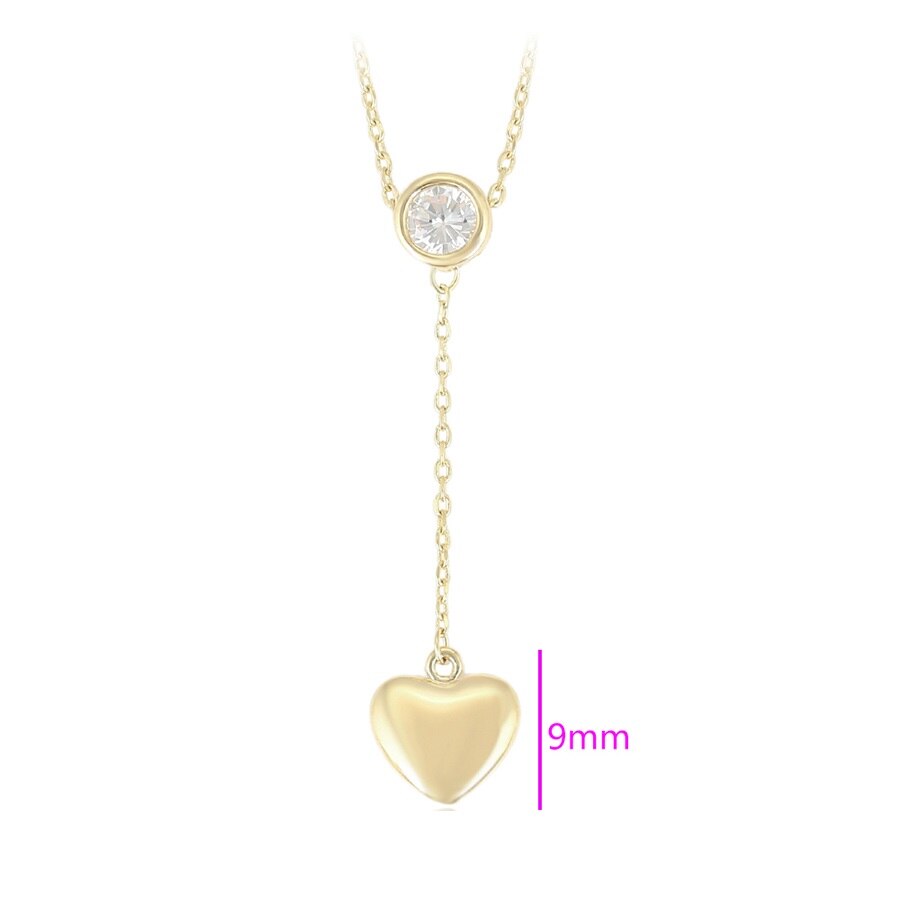 Colier placat cu aur de 14K, model cu inima - eMAG.ro