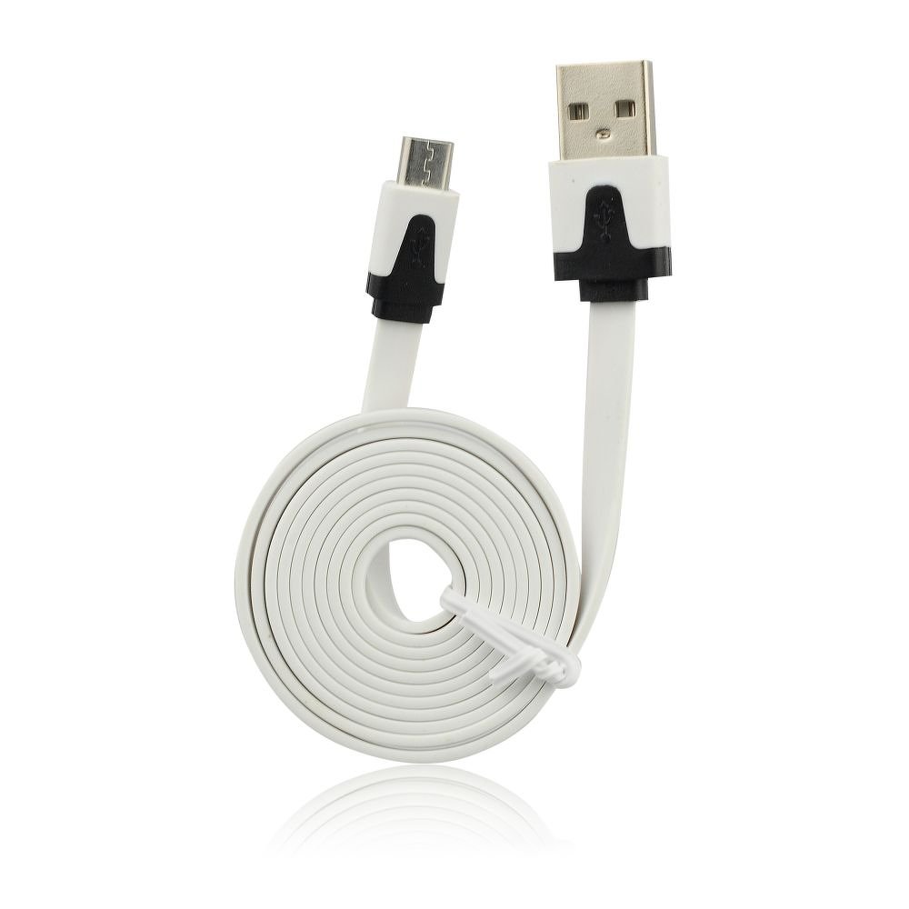Cablu plat micro-usb alb 1m - eMAG.ro