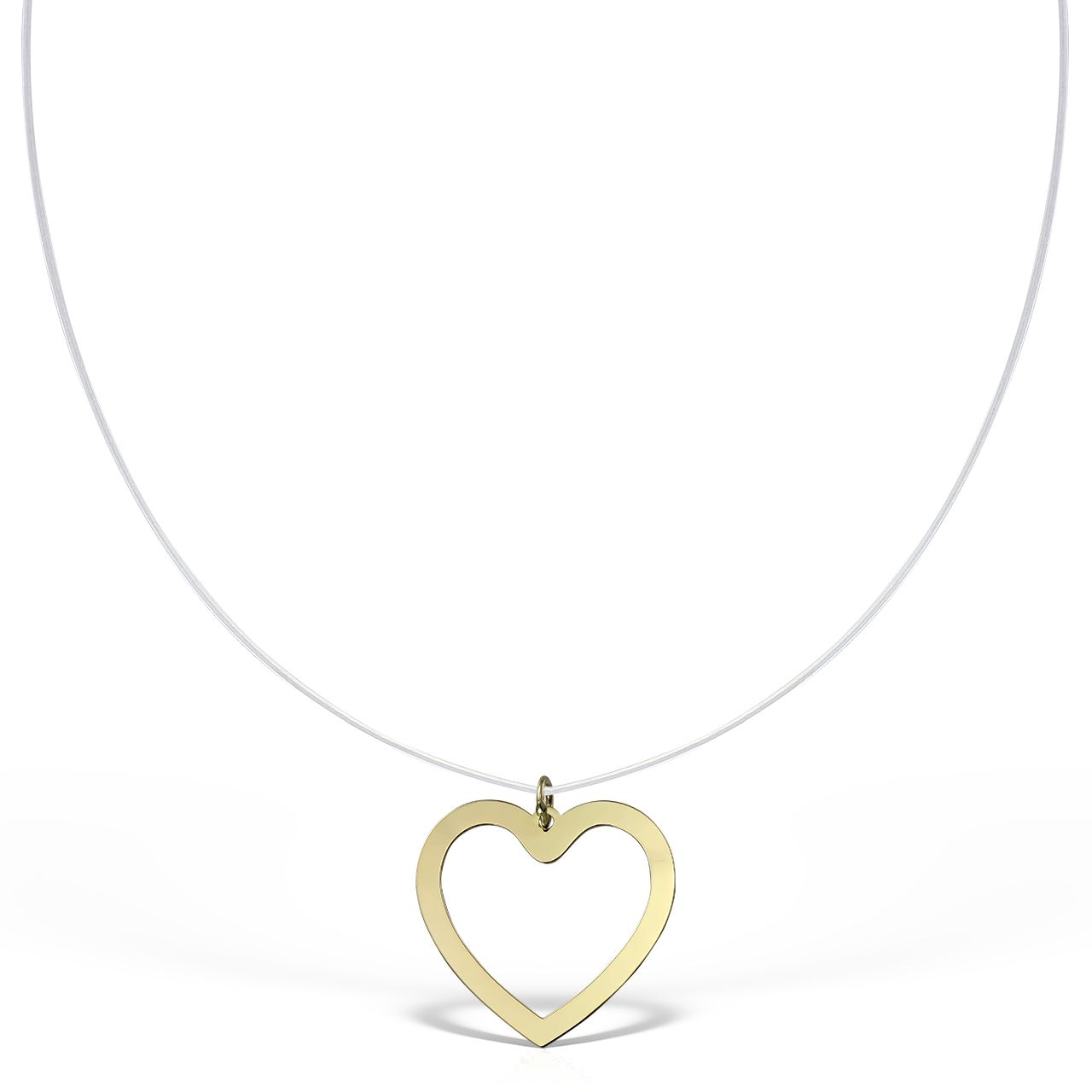 Lantisor Fir Transparent Cu Inima Din Aur 14K PBS22 - eMAG.ro