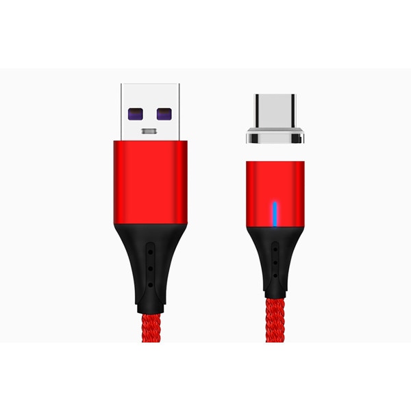 Cablu Date Incarcare 2In1 Fast Charge 3.0 Usb La Micro Usb/Type-C 1.5M 5A Rosu - eMAG.ro