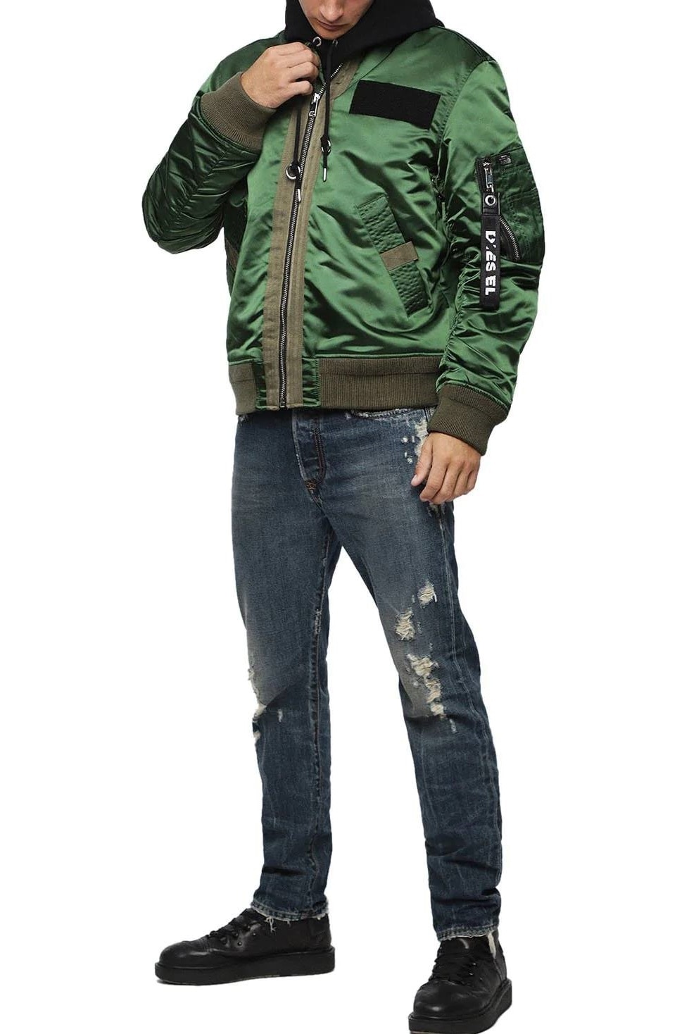 Geaca de primavara DIESEL J-Souly bomber, verde, S - eMAG.ro