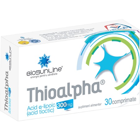 Supliment alimentar Thioalpha 300 mg, BioSunLine, 30 comprimate - eMAG.ro