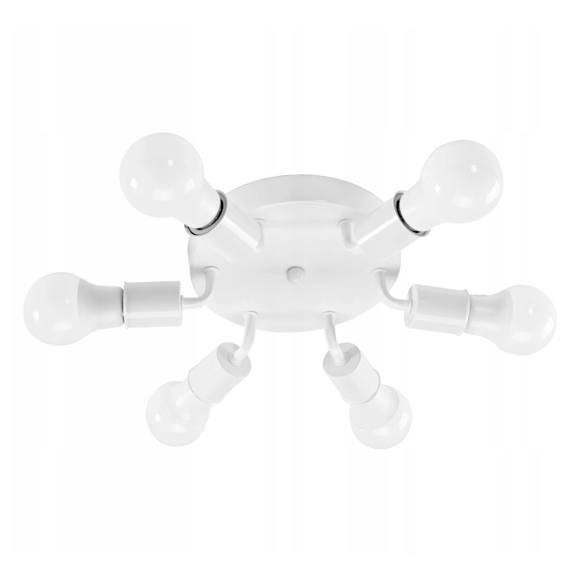 Plafoniera EGO Reflektor Metal Line Round White, 6 socluri, E27, Alb ...