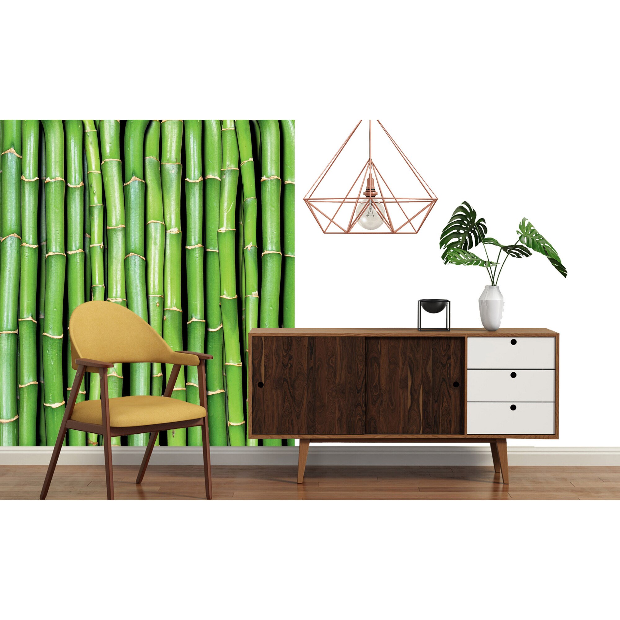 Tapet DIMEX, Model Bambus, 225 x 250 cm, Netesut, Verde - eMAG.ro