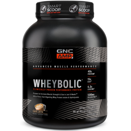 GNC AMP Wheybolic™, Proteina din Zer, cu Aroma de Cafea cu Lapte, 1375 ...