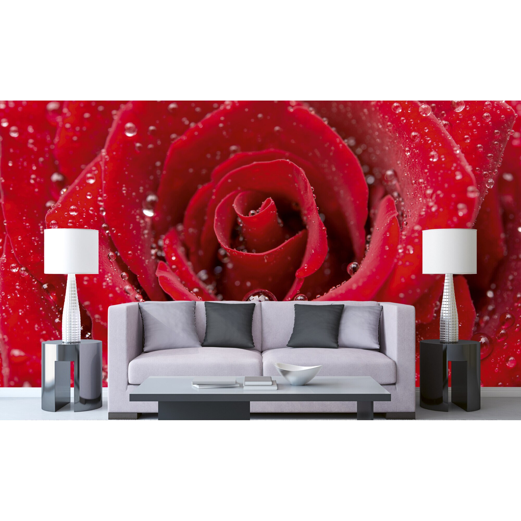 Tapet DIMEX, Model Trandafir, 375 x 250 cm, Netesut, Rosu - eMAG.ro