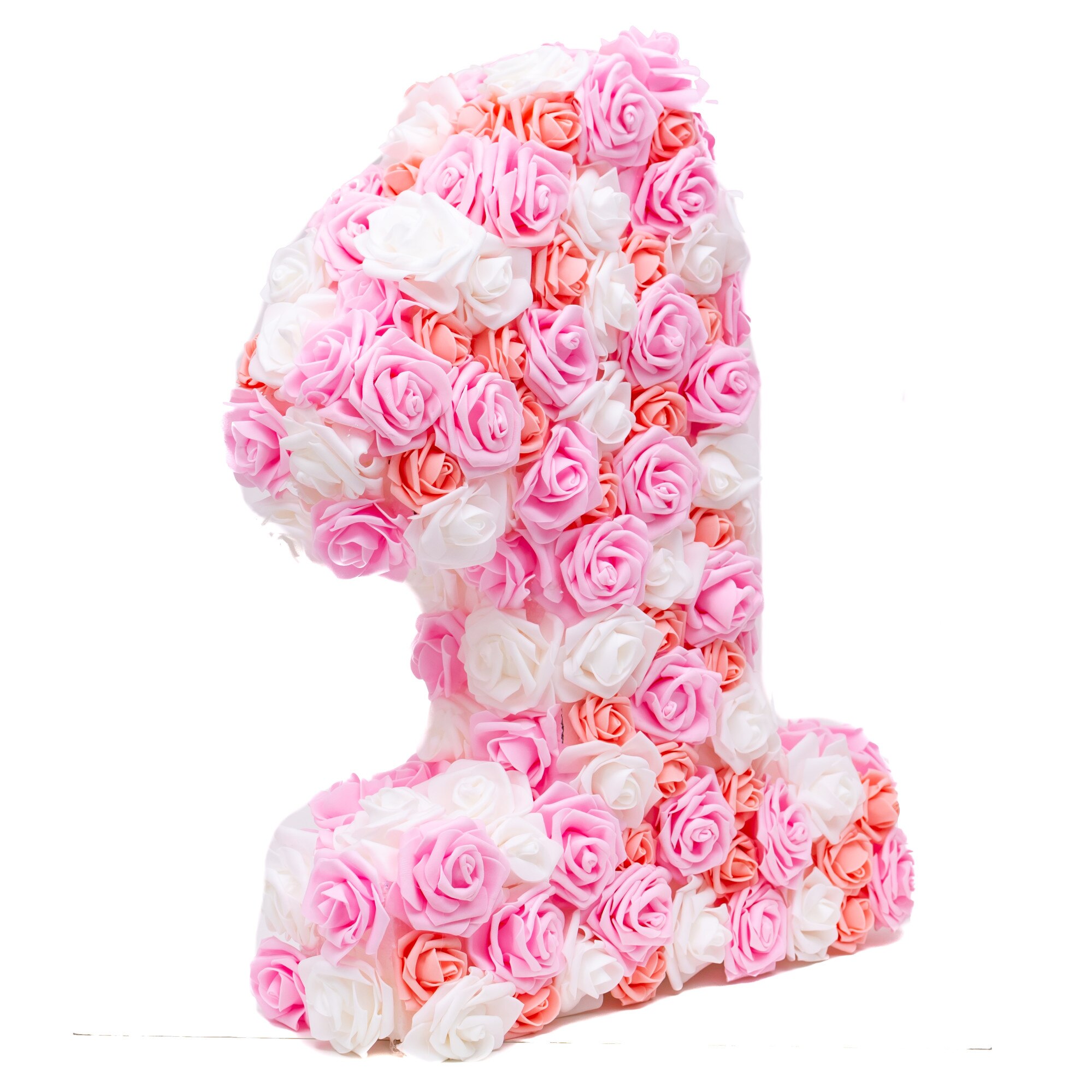 Cifra Volumetrica 1 Roz cu Alb, 171 Trandafiri, Colorissima, 53 cm ...