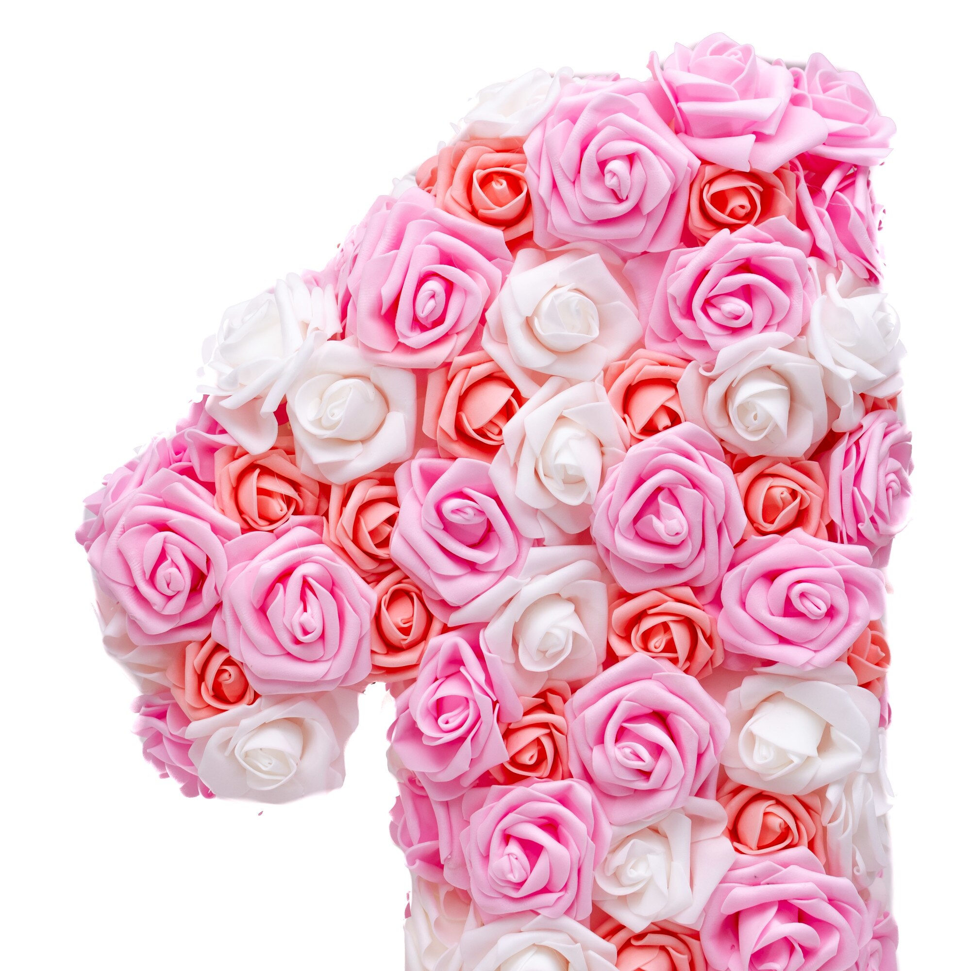 Cifra Volumetrica 1 Roz cu Alb, 171 Trandafiri, Colorissima, 53 cm ...