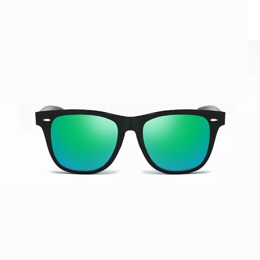 Ochelari de soare unisex Wayfarer Lucian Negru cu Verde reflex - eMAG.ro