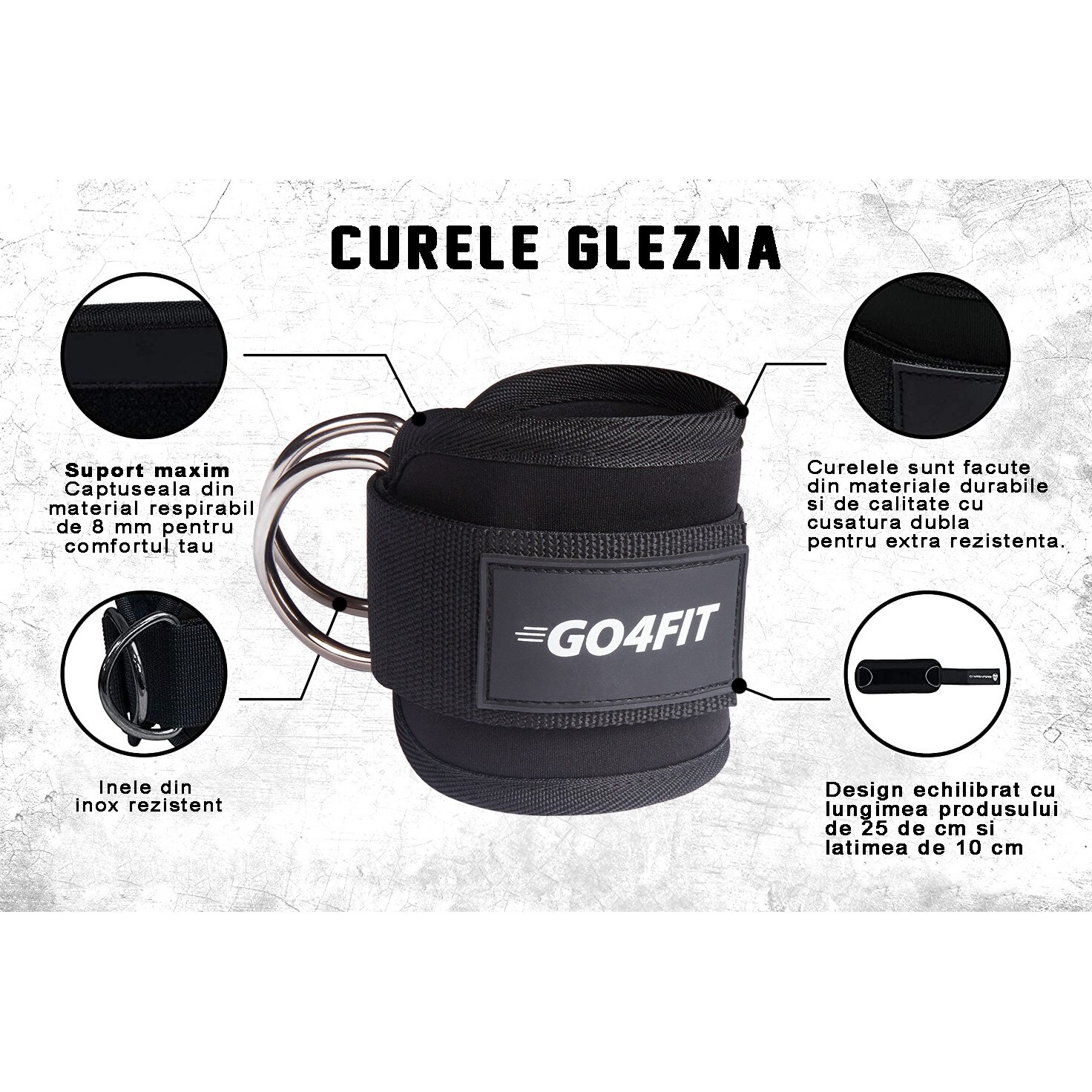 Set 2 chingi glezne, GO4FIT, curele/banda glezne - eMAG.ro