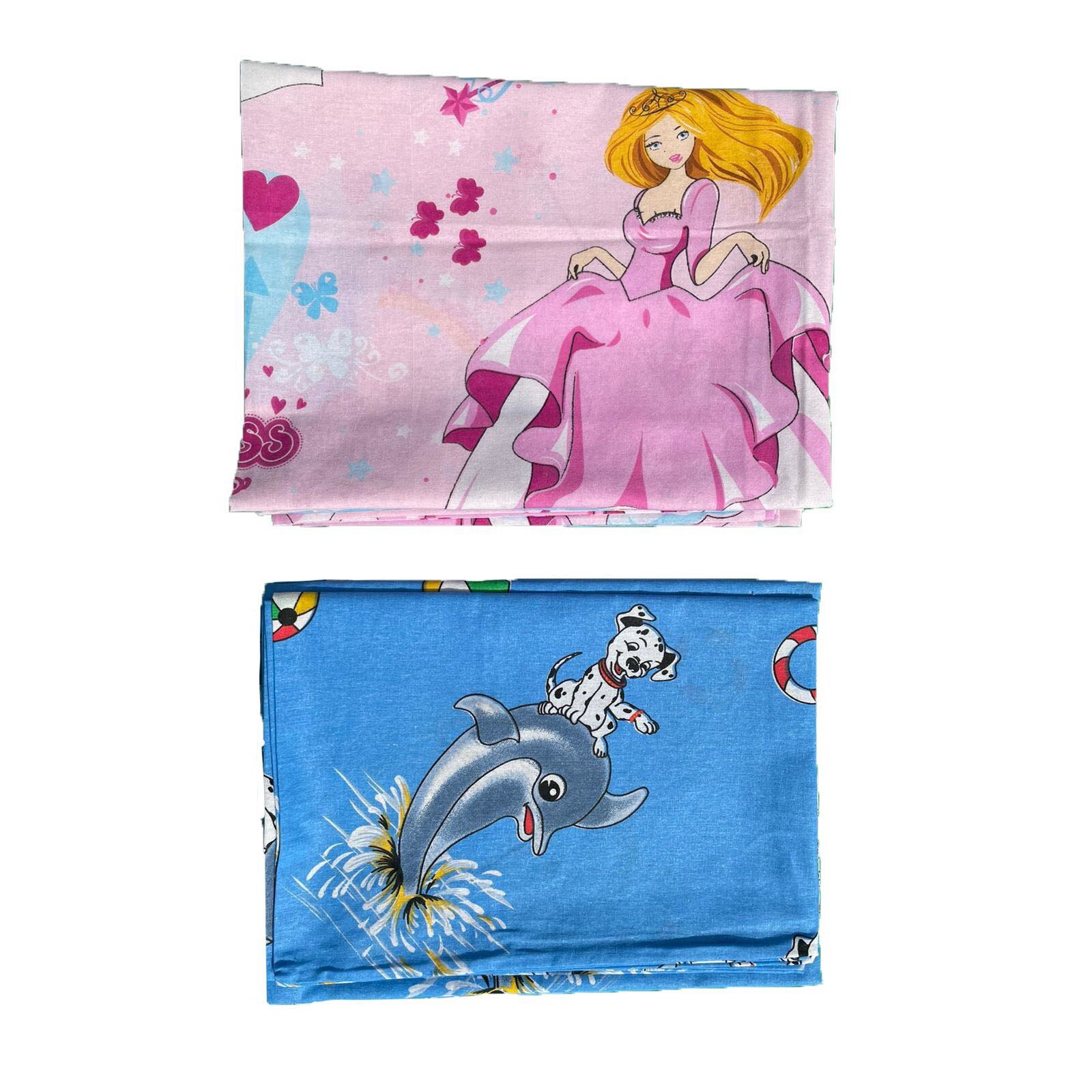 Set 2 lenjerii de pat copii imprimeuri Disney Dalmatian si Printesa 140 ...