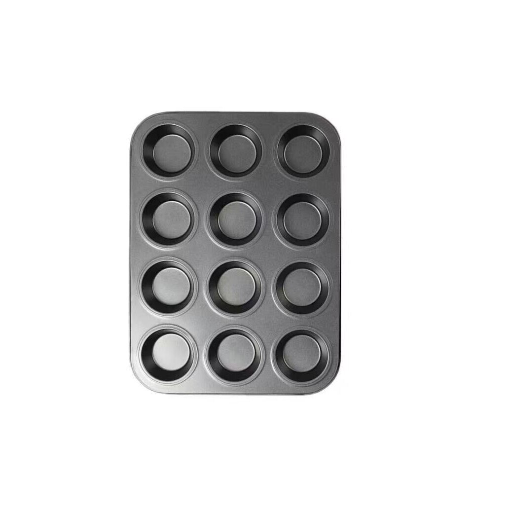 Set forma pentru briose si pensula silicon, 12 forme, Otel carbon ...