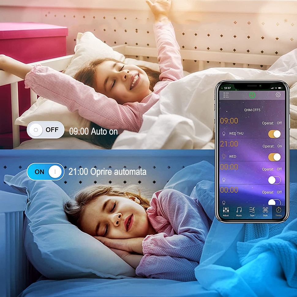 Комплект LED лента YWX®, Управление с Bluetooth APP, С IR дистанционно ...