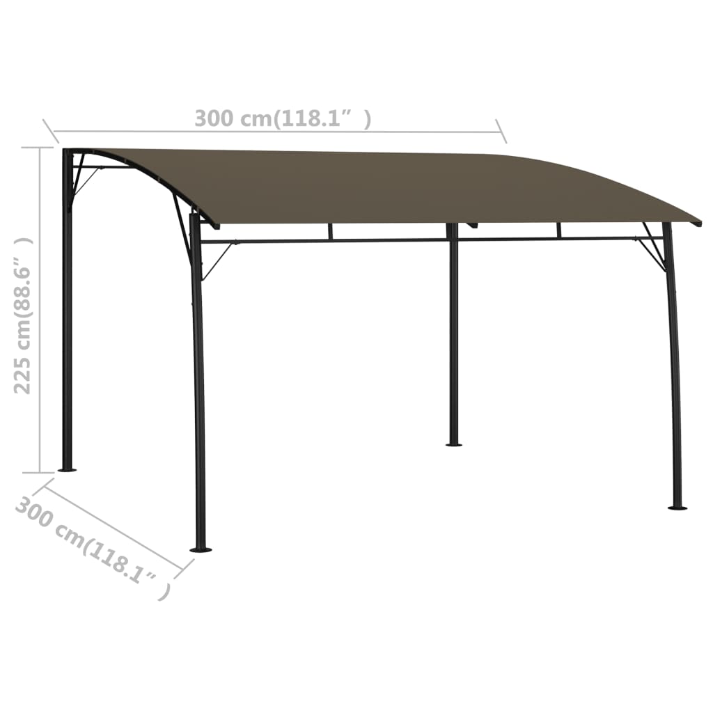 Copertina pavilion de gradina, vidaXL, Poliester/Otel, 3 x 3 x 2.25 m ...