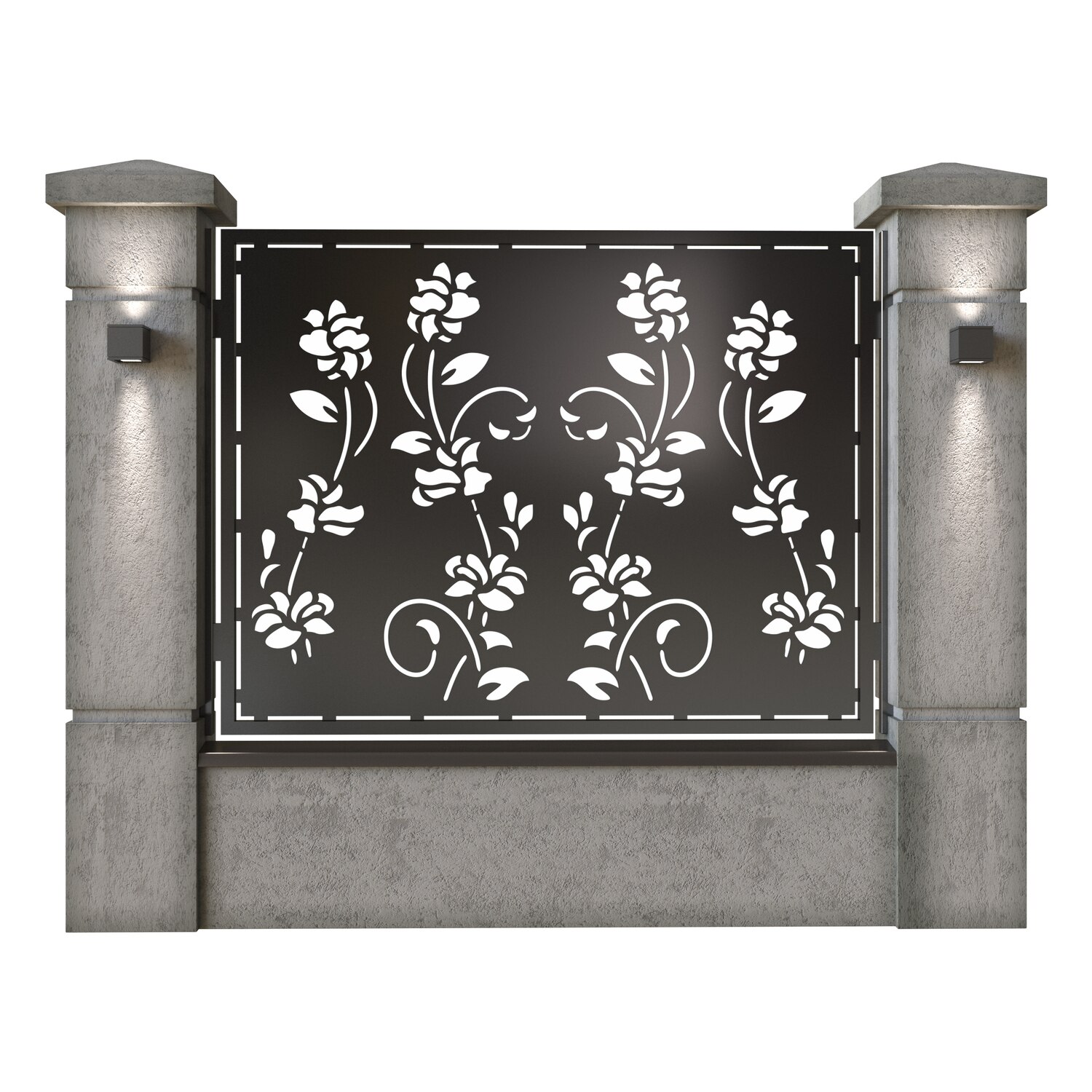 Panou de gard mare din tabla decupata (traforata) CNC cu plasma, model ...