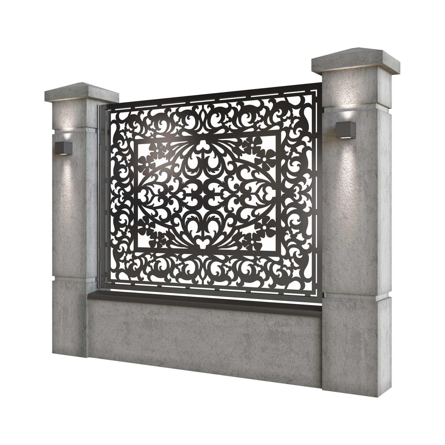 Panou de gard mare din tabla decupata (traforata) CNC cu plasma, model ...