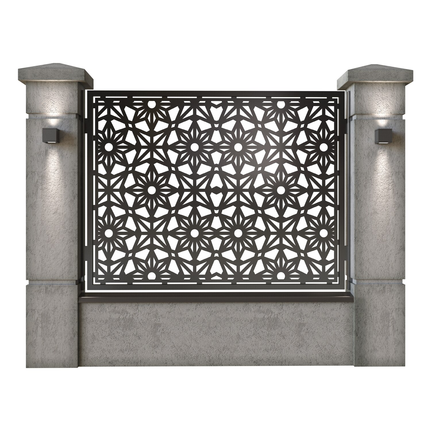 Panou de gard mare din tabla decupata (traforata) CNC cu plasma, model ...