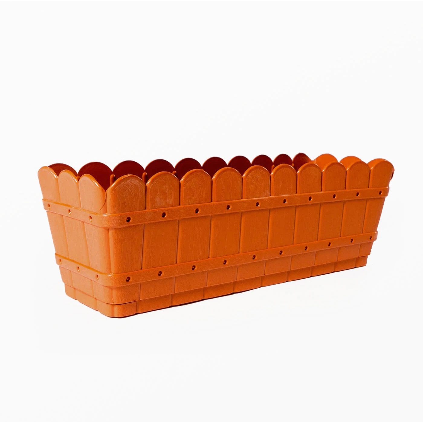 Jardiniera rustica din plastic, Caramiziu, 40 cm - eMAG.ro