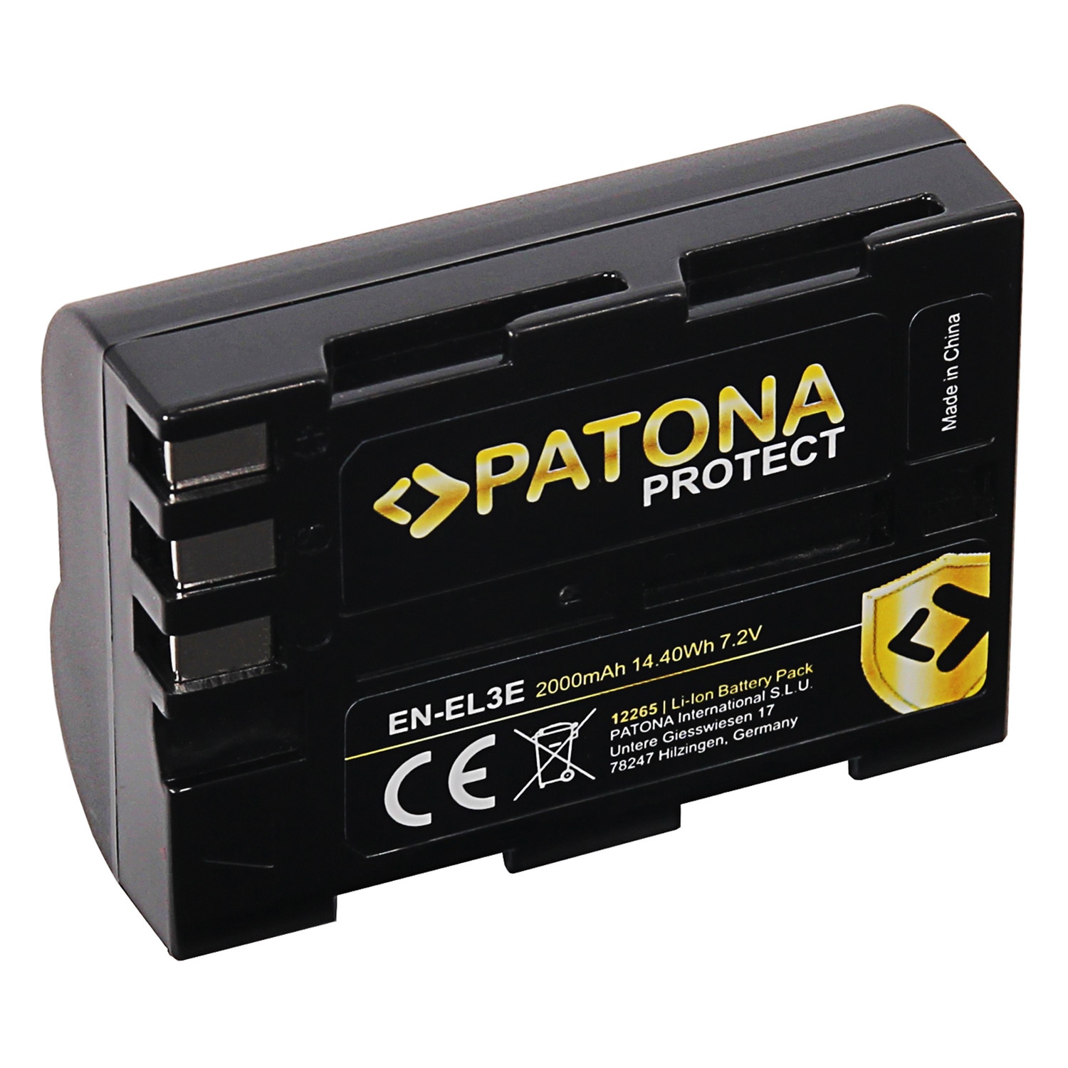 Батерия Li-Ion Protect, Patona, съвместима с Nikon, EN-EL3e, 2000 mAh, черна - eMAG.bg