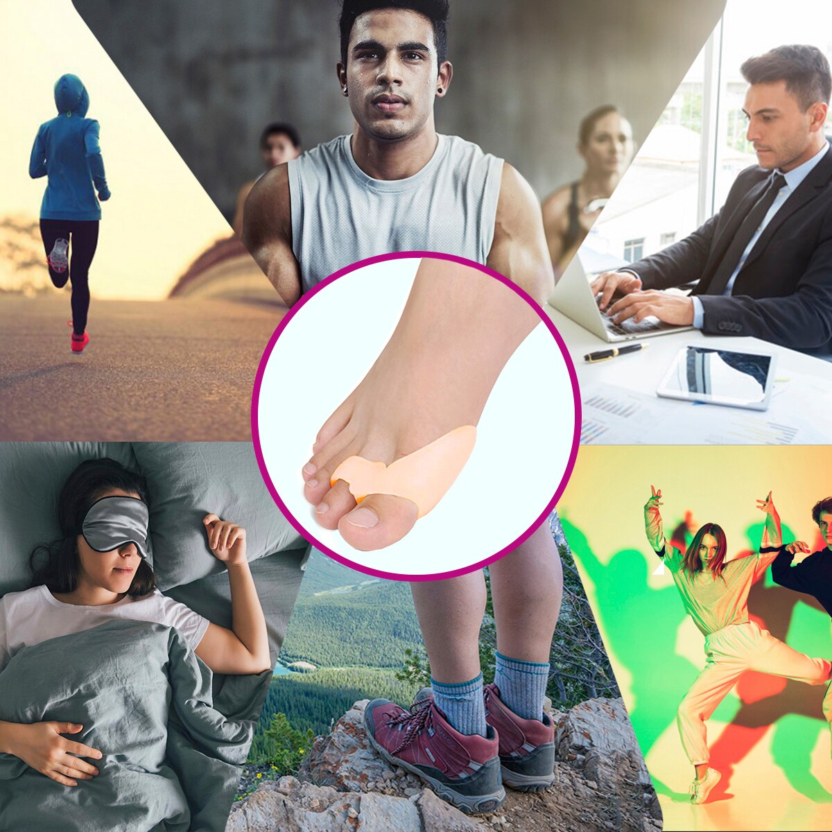 Protectie pentru monturi si separator degete, din silicon, roz - eMAG.ro