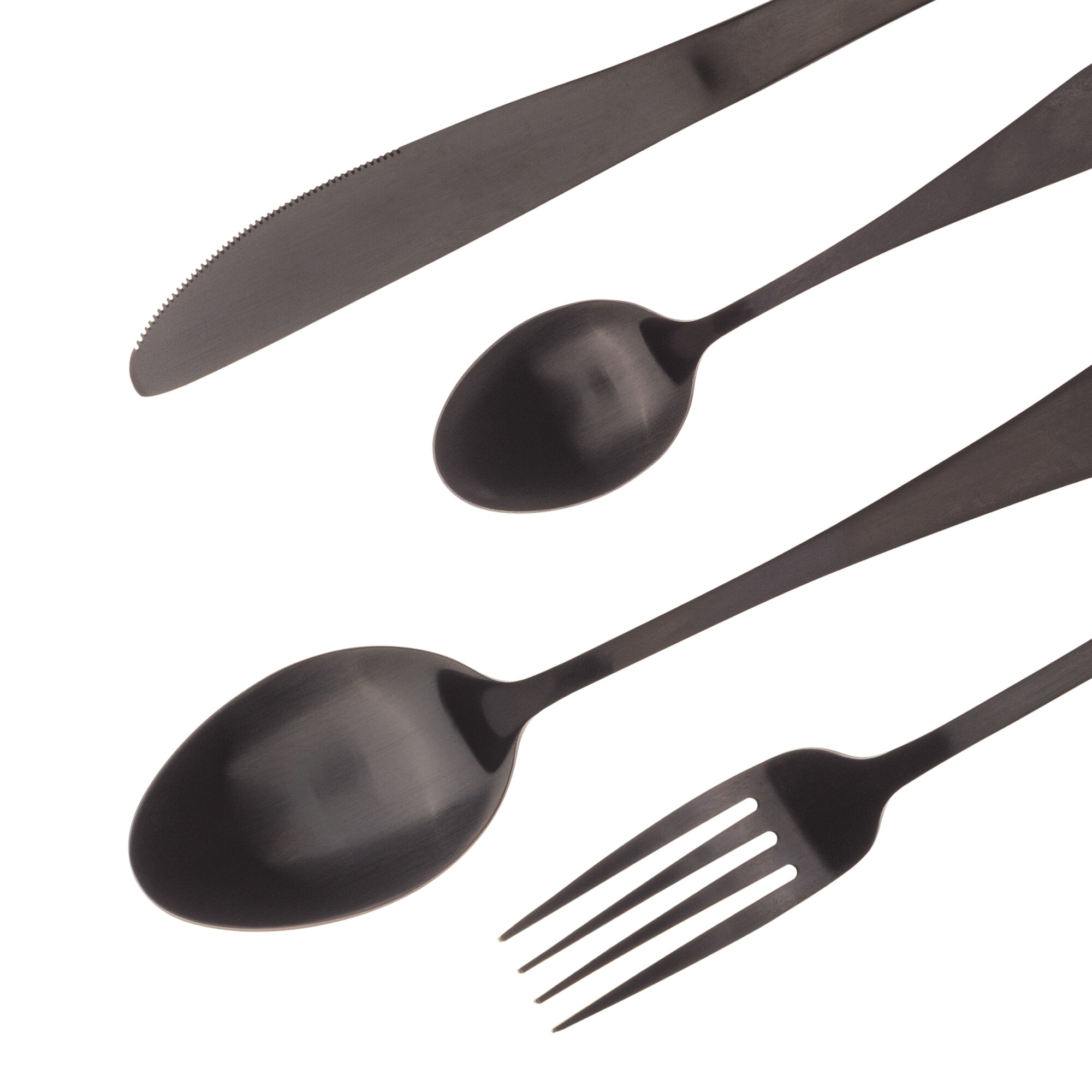 Комплект от 24 прибори за хранене Bergner Munich Black Matt, Инокс ...