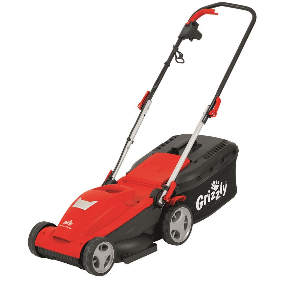 Masina de tuns iarba electrica, Grizzly, 34cm, Rosu/Negru - eMAG.ro