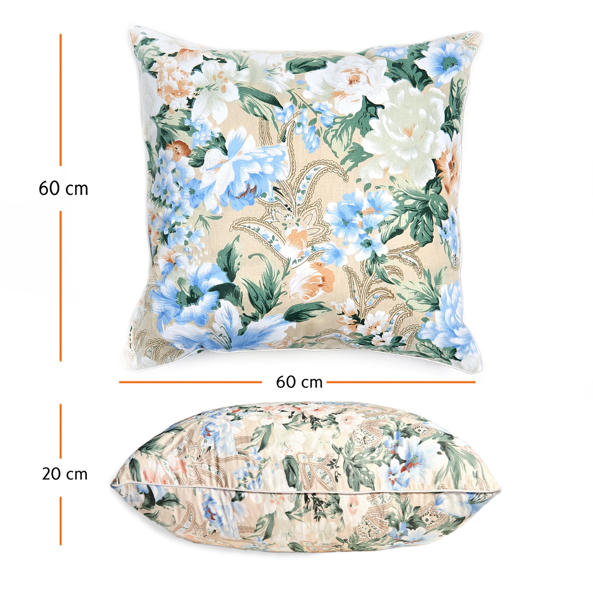 Pehely és libatoll párna nyomattal, 1200 g, Többszínű, 60 x 60 cm - eMAG.hu