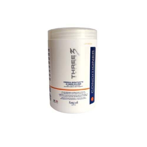 Crema-balsam de par, Three, cu seminte de in pentru par delicat si ...
