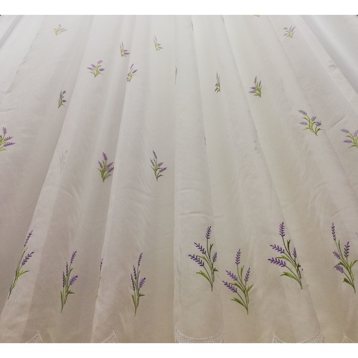 Perdea bucatarie lavanda, culoare alb, confectionata cu rejansa, L 500 ...