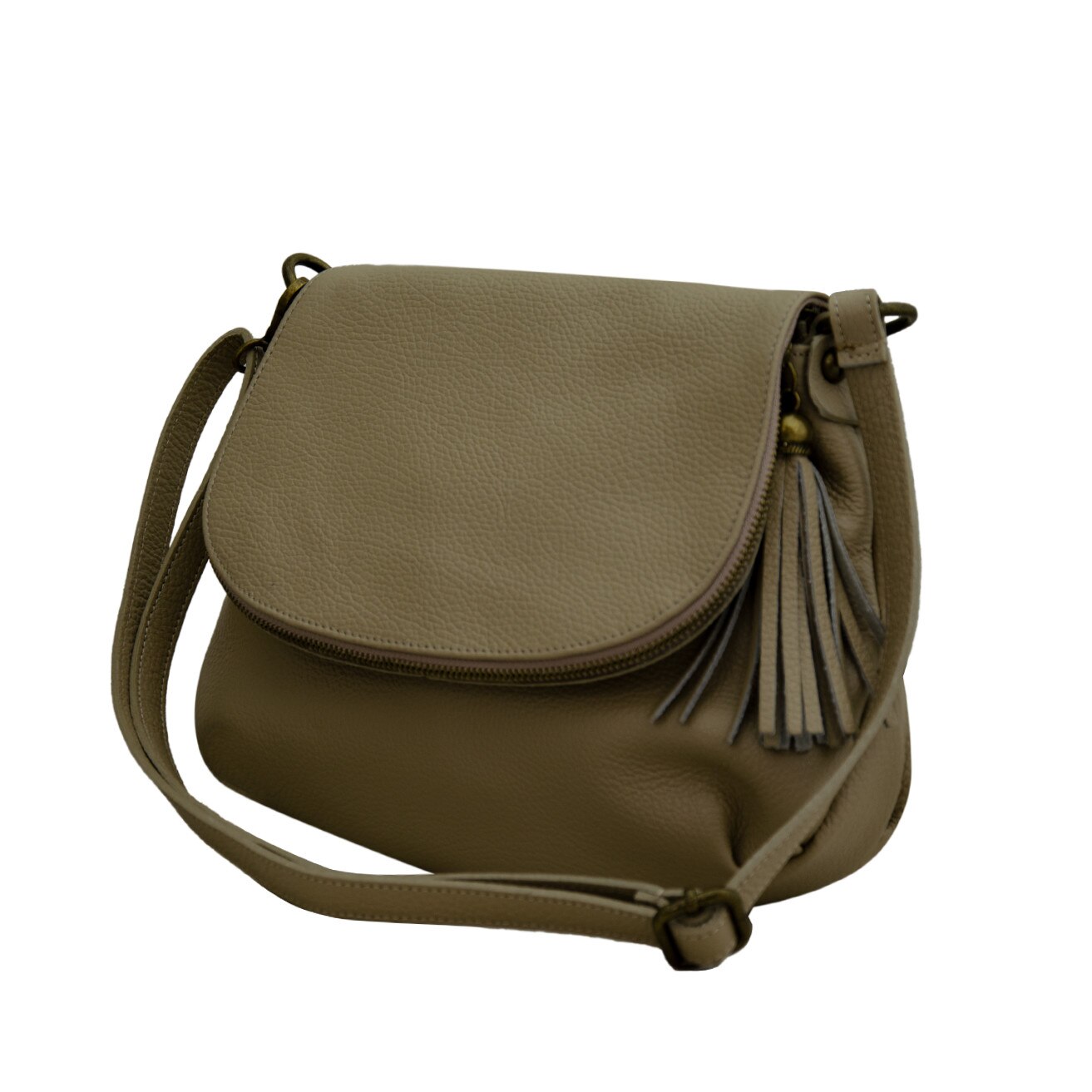 Geanta tip postas din piele naturala Eva Bags,Maura taupe - eMAG.ro