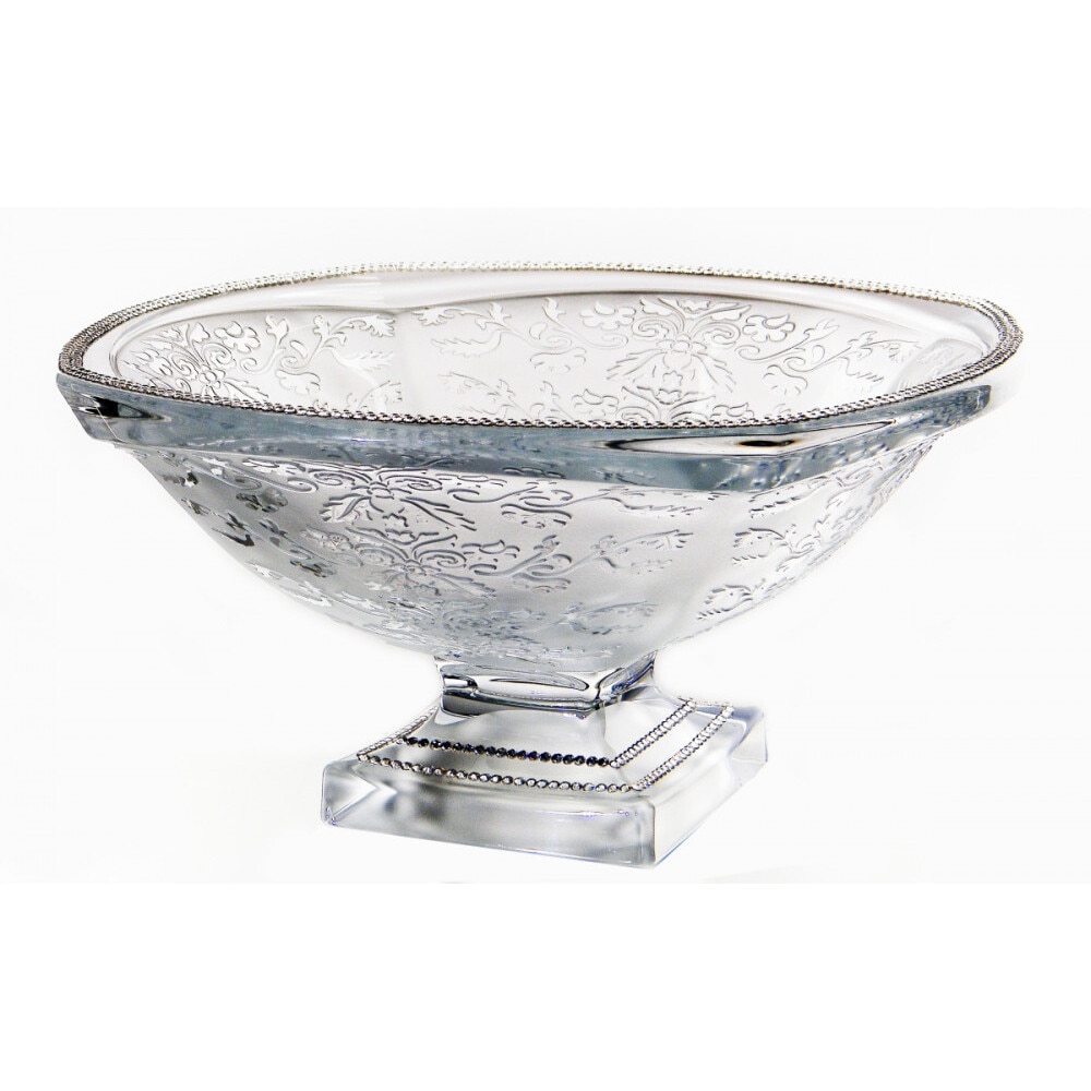 Bol decorativ, Black Crystal - Ajka, 34 cm, Transparent - eMAG.ro