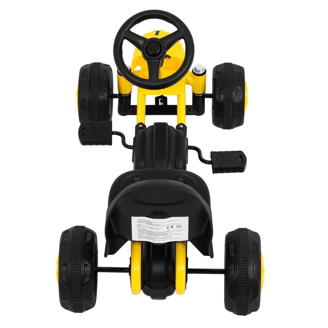 Количка Go Kart Kola с педали, 1-2 години, Жълт - eMAG.bg