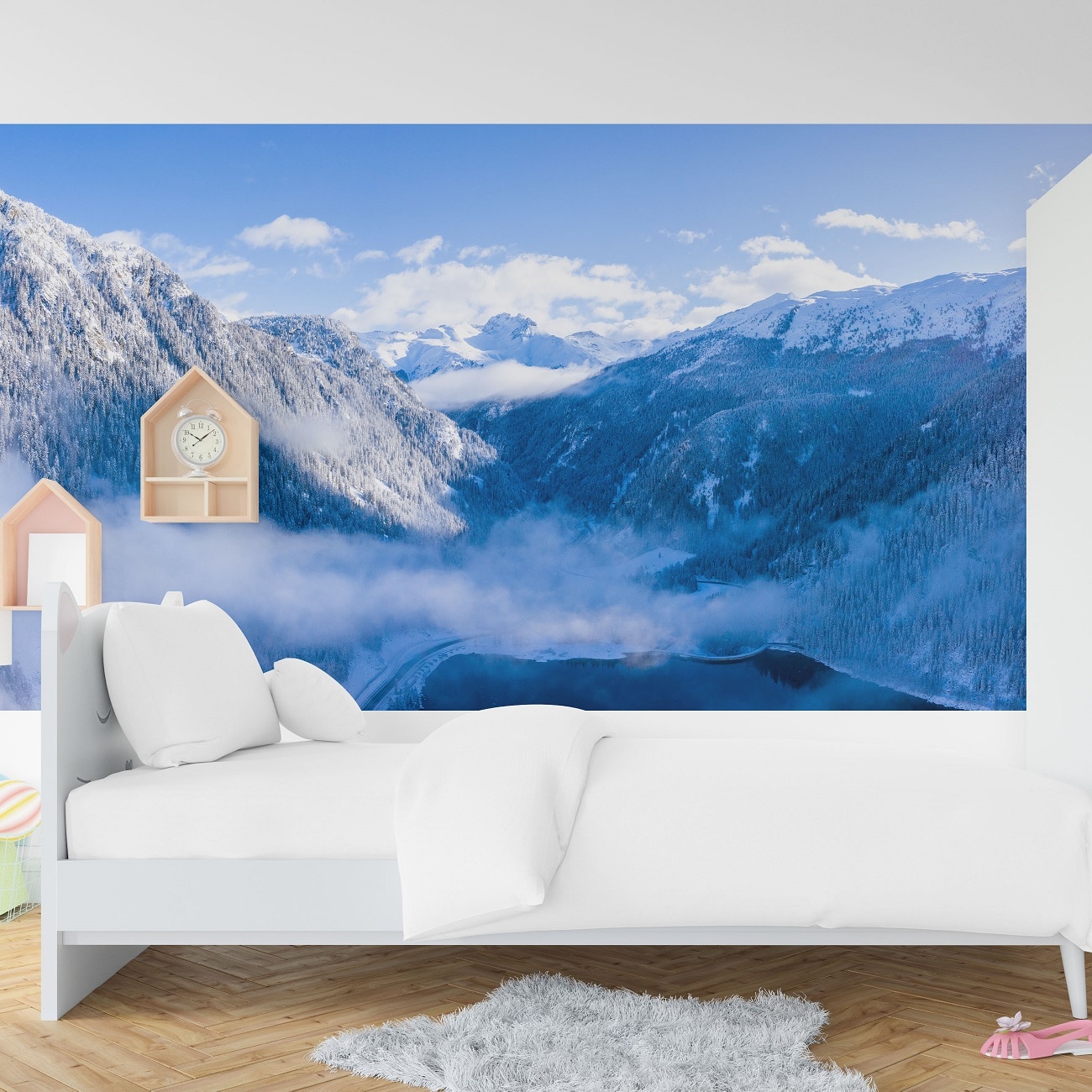 Самозалепващ тапет, Stickermania, Снежни планини, 90x200 см - eMAG.bg