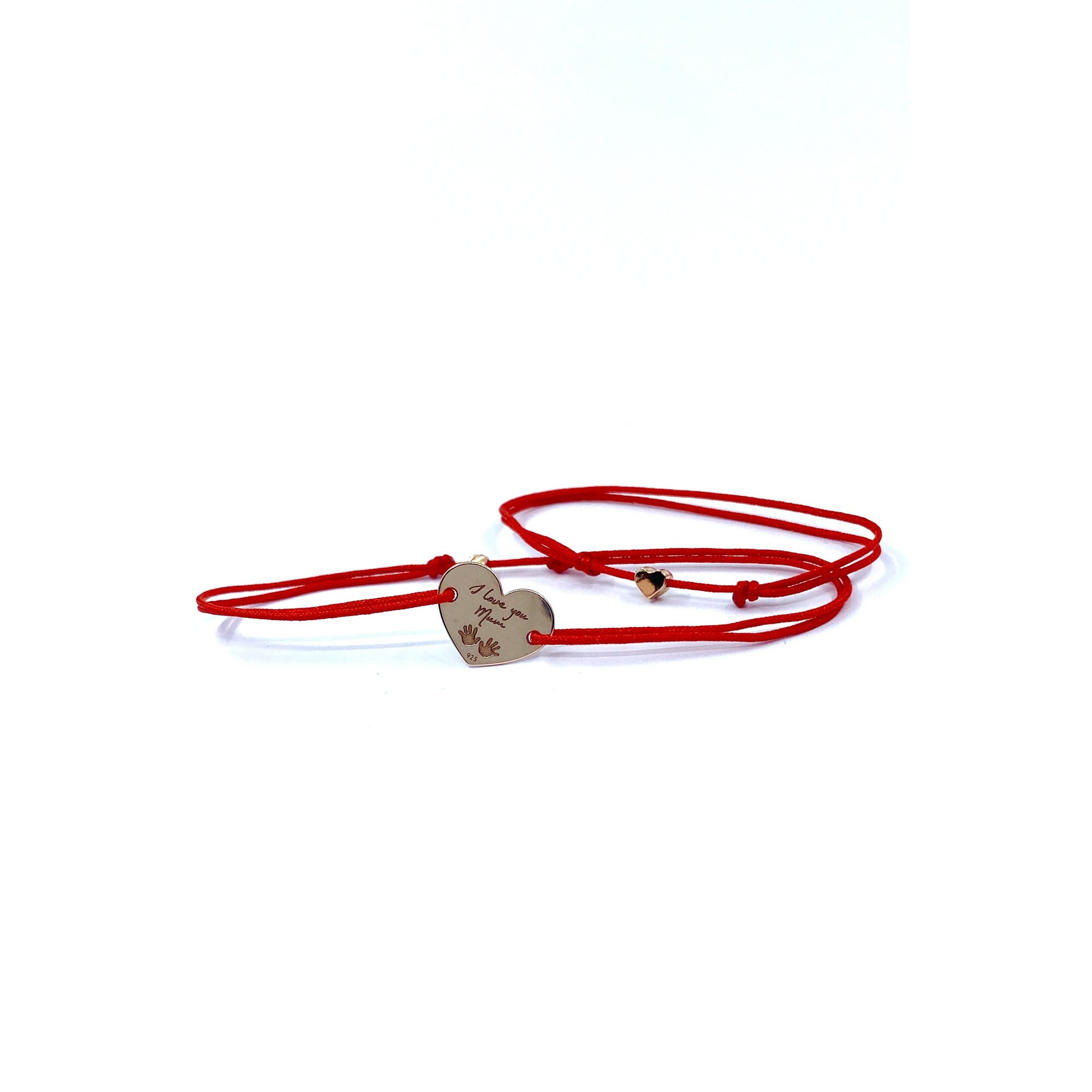 Set Dinuzete simbol inima, mama si bebe, argint 925, rosu/roz - eMAG.ro