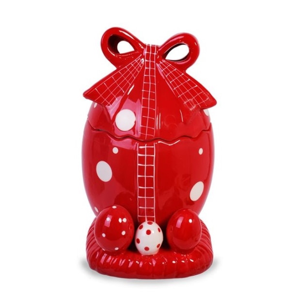 Bol cu capac, pentru biscuiti si bomboane, forma ou de Paste, din ...