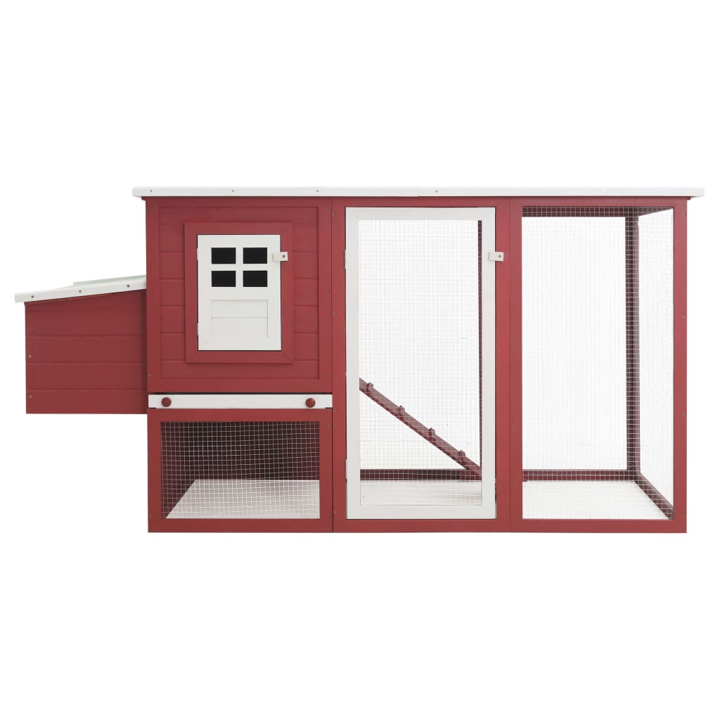Cotet de pasari de exterior, casa gaini cu 1 cuibar, rosu, lemn, Robust ...