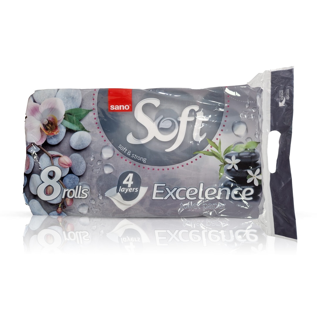Hartie Igienica Sano Paper Toilet Excelance, 4 straturi, 8 role - eMAG.ro