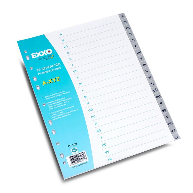 Separatoare plastic A4, gri - index A-Z - eMAG.ro