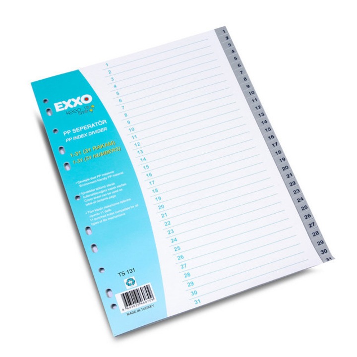 Separatoare plastic A4, gri - index 1-31 - eMAG.ro