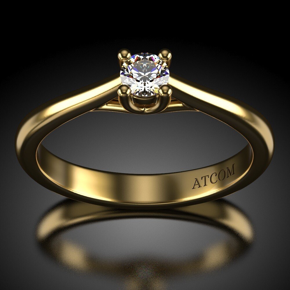 Inel de logodna din aur galben model Tomer - eMAG.ro