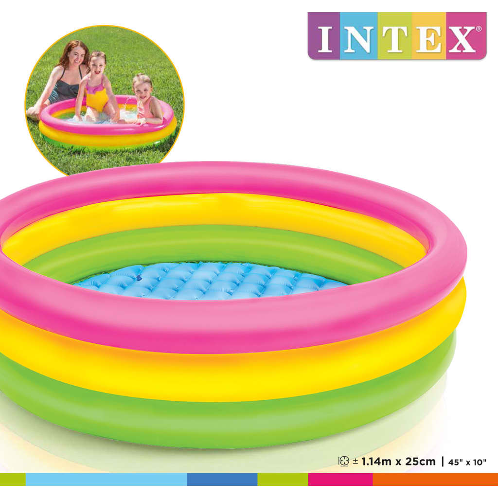 Piscina gonflabila copii Intex sunset glow baby pool 50 litri 61 x 23 ...