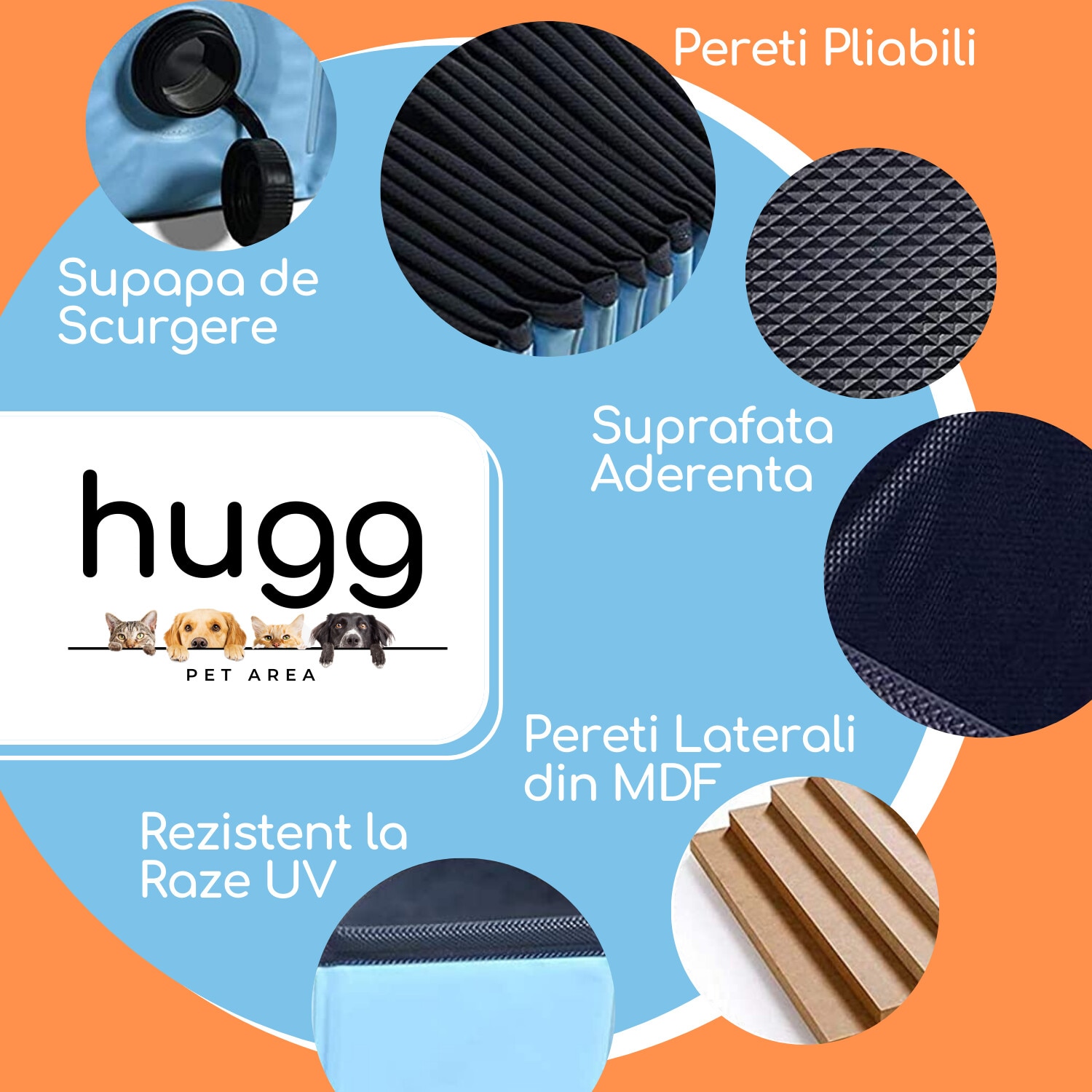 Piscina Pliabila pentru Caini si Catei, HUGG, pentru Animale de ...