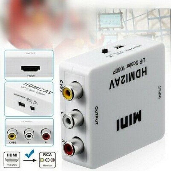 Cablu Convertor Adaptor HDMI la RCA Tata 1080P Full HD Video Si Audio ...