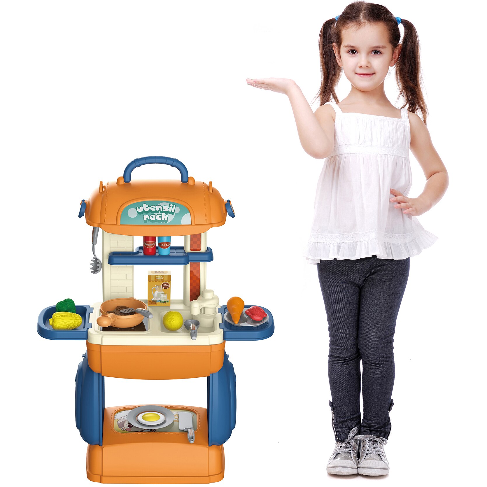 Set bucatarie copii Mappy 3 in 1, 31 piese - eMAG.ro