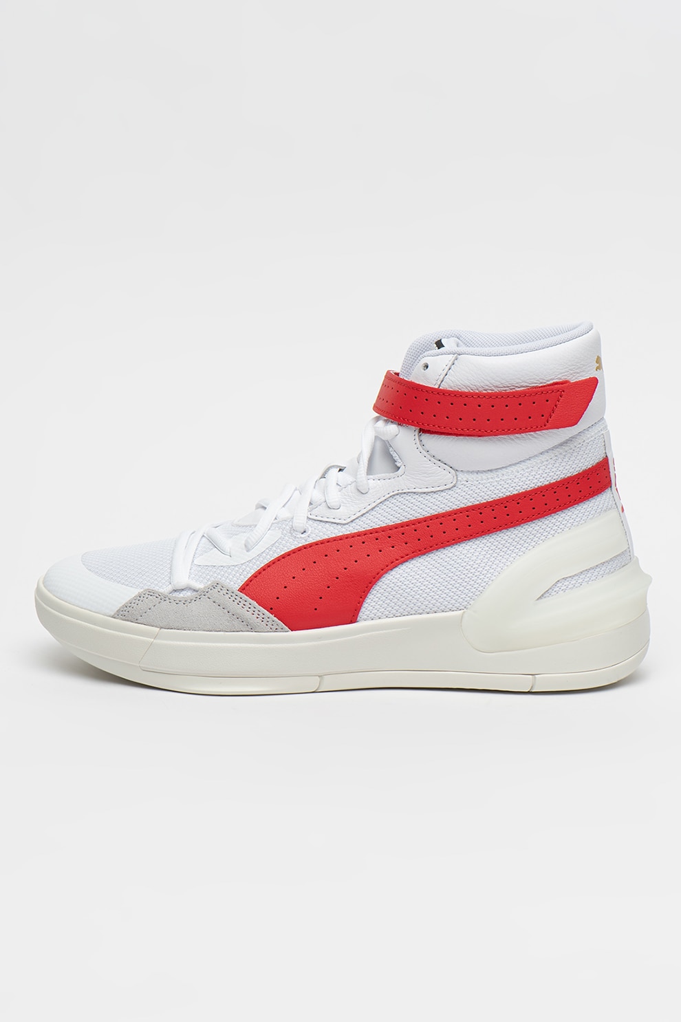Puma, Pantofi high-cut pentru baschet Sky Modern, Alb/Rosu, 6.5 - eMAG.ro