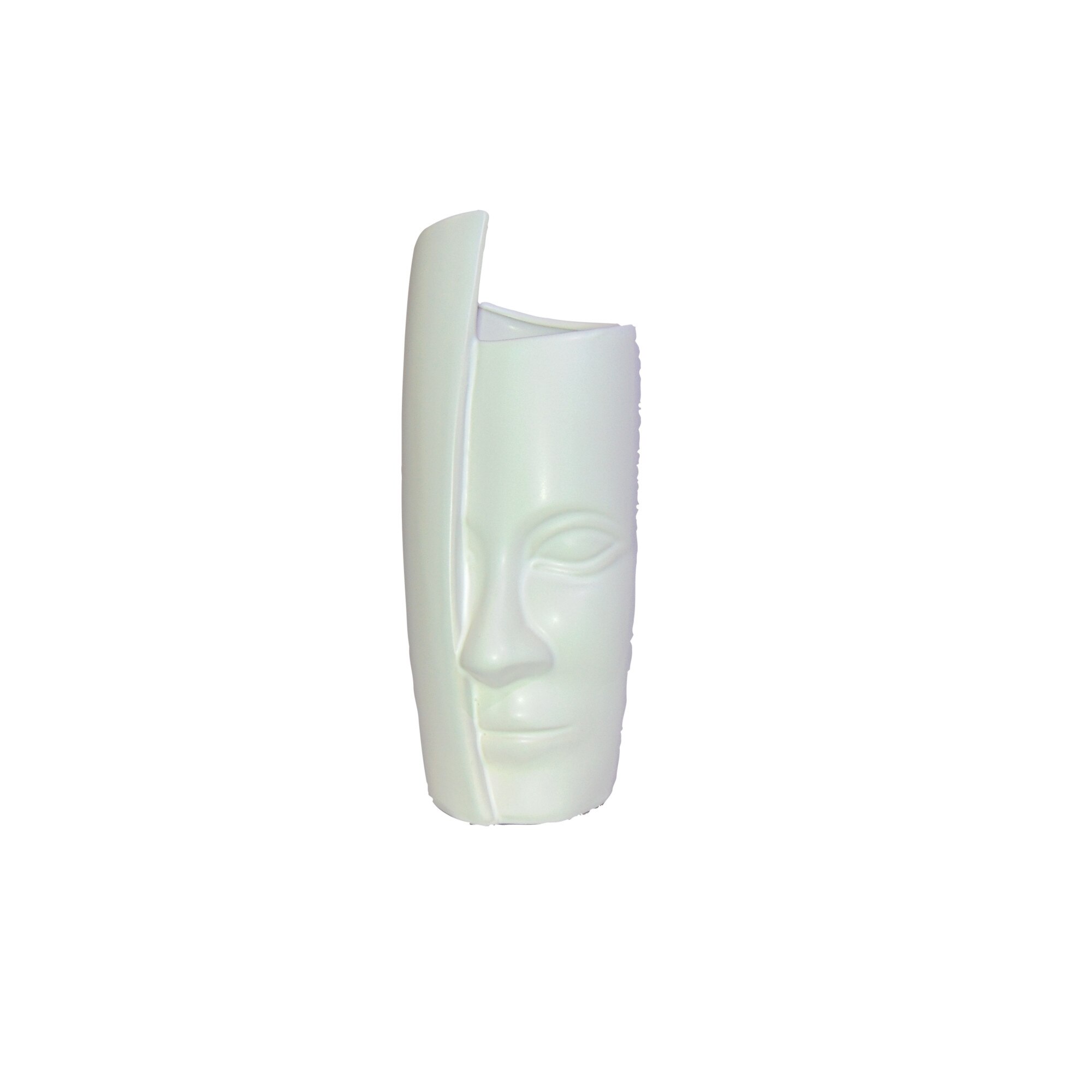 Vaza decorativa, WEI INOX, forma cap, ceramica, alb, 27 cm - eMAG.ro